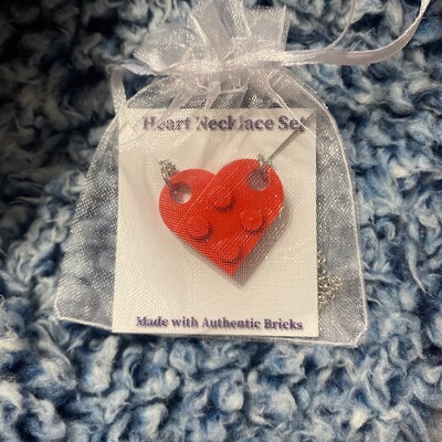 Heart Necklace Set Made With Authentic LEGO® Bricks 100% Stainless ...