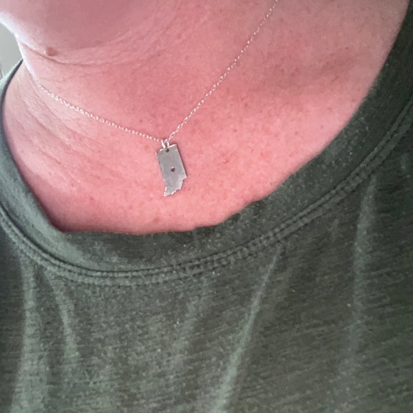 Indiana Necklace • Indiana State Charm Necklace • Indiana Shaped ...