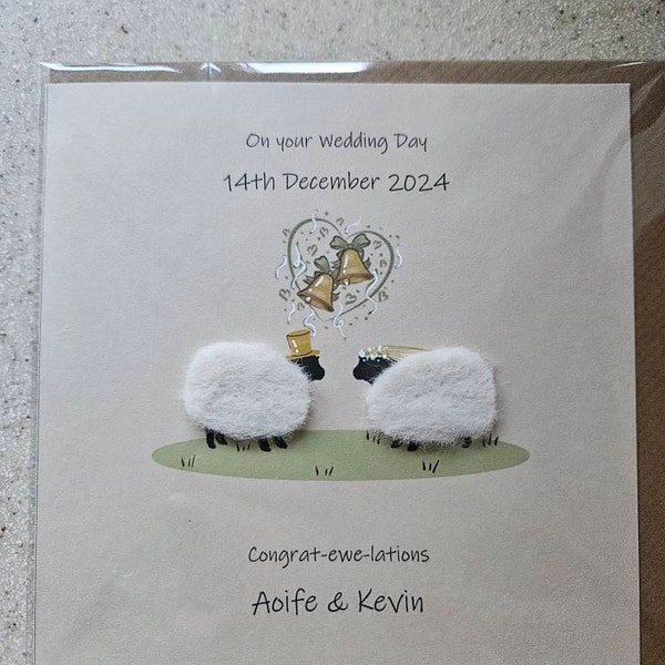 Wedding Day Card | Sheep Wedding Card | New Mr and Mrs Card | Card for ...