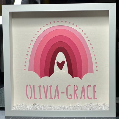 3D Custom Name Shadow Box, Boho Rainbow Svg, Layered Paper Art, Files ...