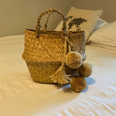 Rattan Woven Bali Bag Rattan Basket Beach Handbag Wicker - Etsy