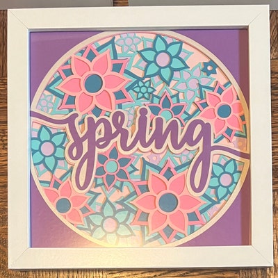 3D SPRING SVG Shadow Box SVG for Cricut for Silhouette - Etsy
