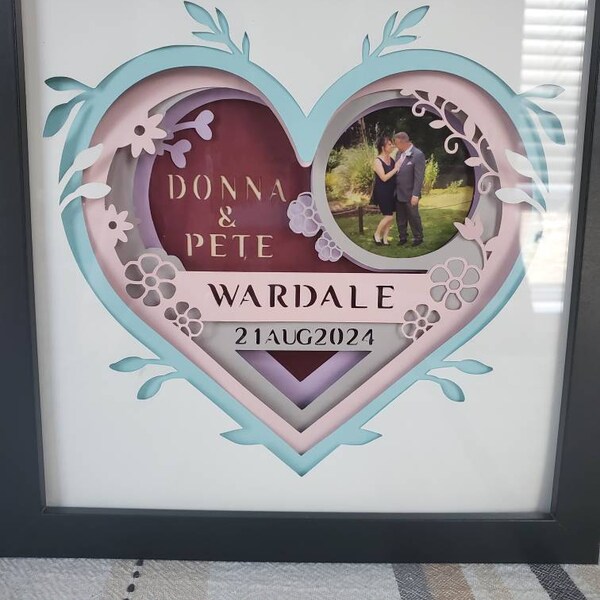 Customizable 3D Family Tree Shadow Box Svg, Custom Names Shadow Box ...