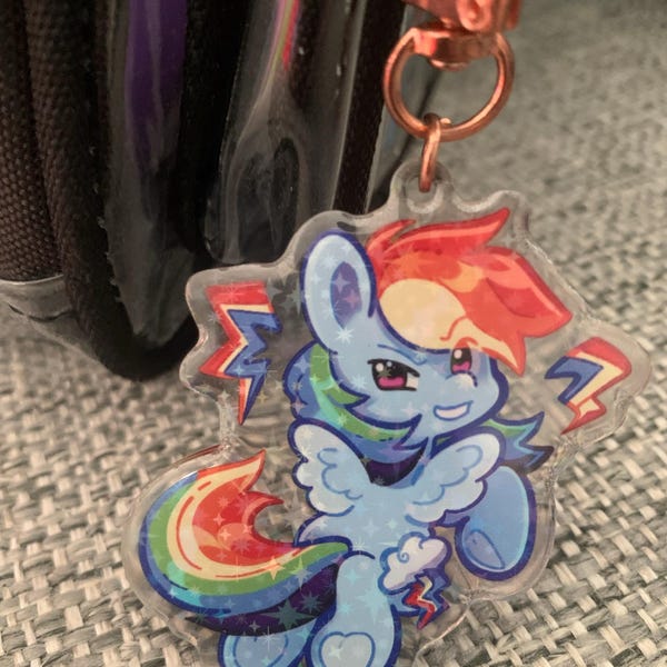 Mane 6 Ponies Acrylic Epoxy Holo-star Keychain - Etsy