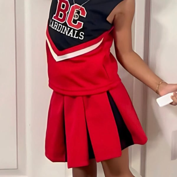 Red & Black Cheer Uniform, Customized Cheerleading Uniform, Girls Cheer ...