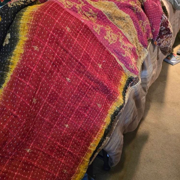 Indian Recycled Silk Sari , Art Silk Sari Fabric Used Bundle for Nuno ...