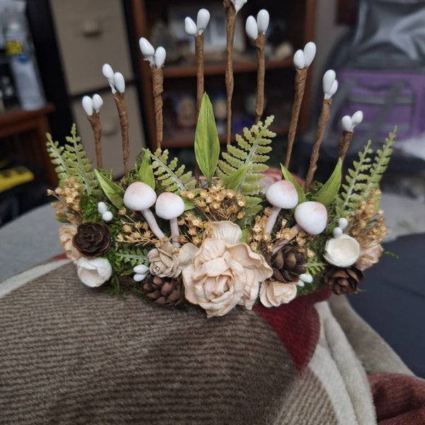 Wine Cork Crown, Floral Wine Crown, Vineyard Wedding Tiara, Woodland ...
