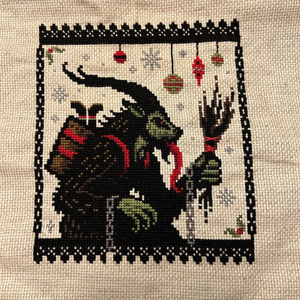 Gruss Vom Krampus - Cross Stitch Pattern - Modern, Macabre, Christmas ...