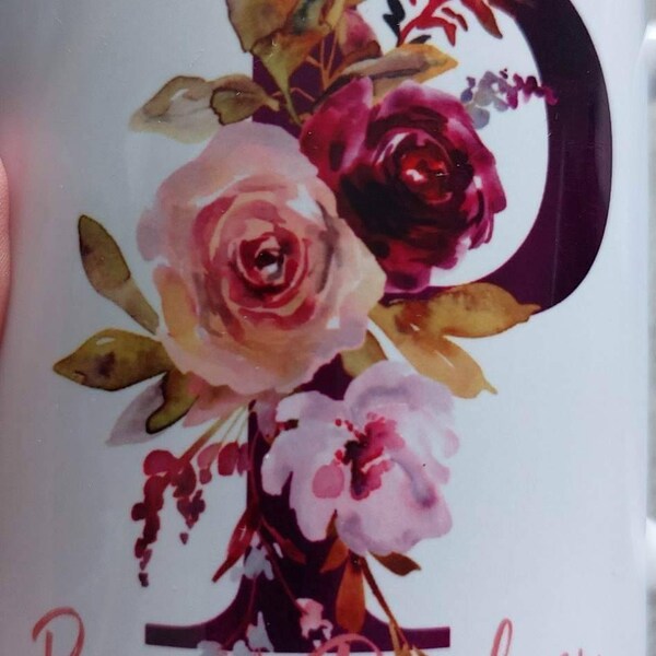 Monogram Letter Mug, Personalised Family Name Initial Ceramic Coffee ...