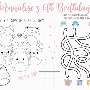 Coloring Page, Squish, for Birthday Party or Event, Coloring and ...
