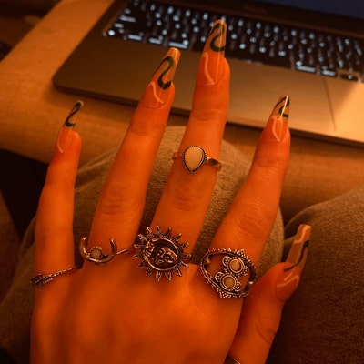 Boho Gold Knuckle Finger Rings Stackable Rings 8 Piece Ringset - Etsy UK