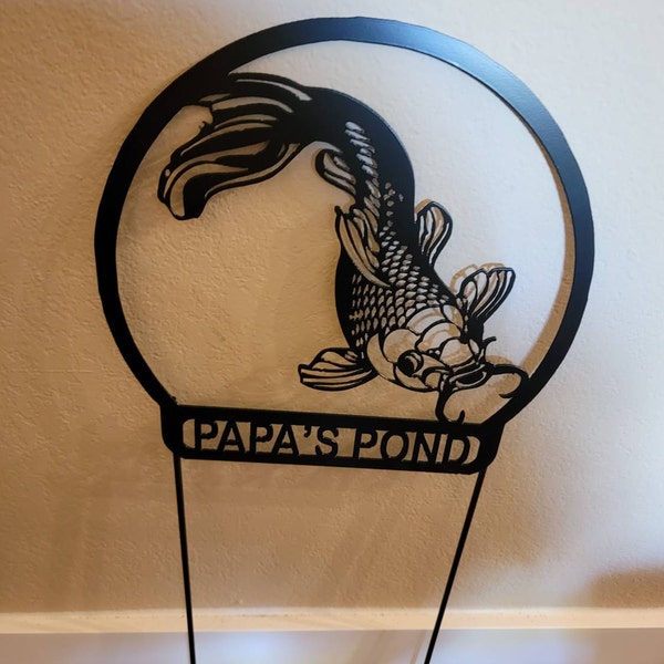 Metal Koi Fish Pond Sign: Plasma Cut Garden Decoration - Etsy