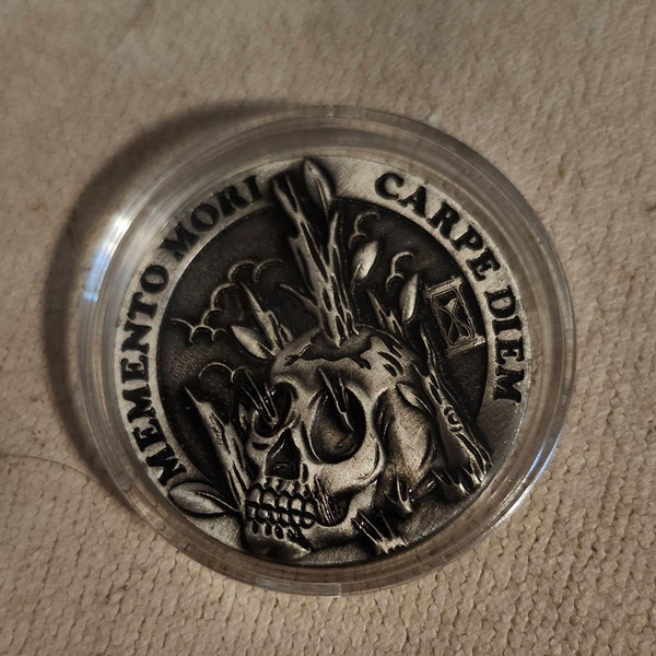 1899 Morgan Silver Dollar. Life/death. Carved/hobo Coin. 38mm 23g. .999 ...