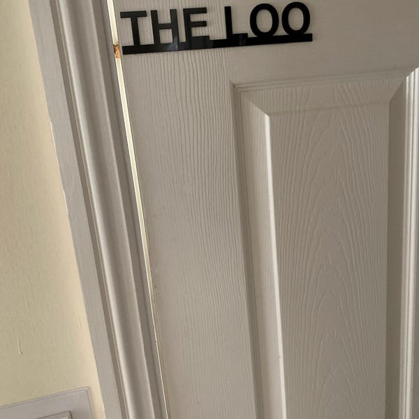 THE LOO Toilet Door Sign, Door Topper, Shelf Decor, Door Frame Art ...