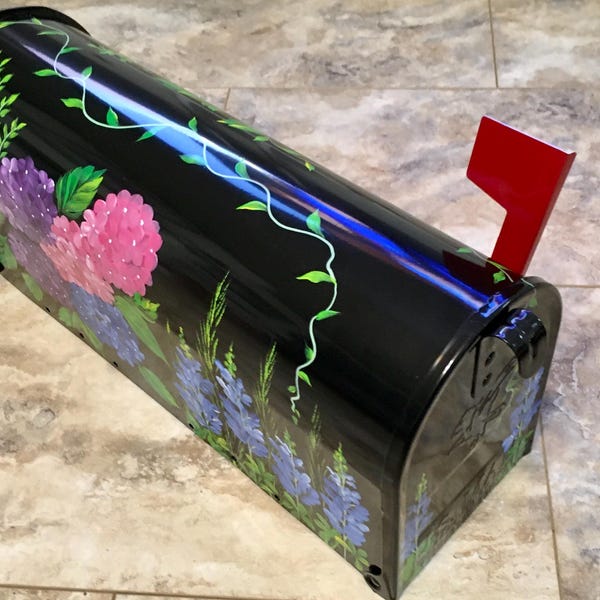 Small Wall Mount White Mailbox, Custom Handmade Painted, Colorful ...