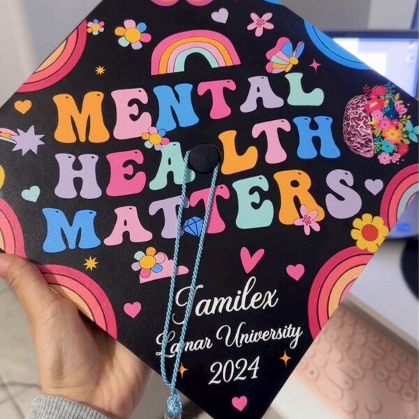 Personalized Psychologist Graduation Cap Topper, Mental Health Matters ...