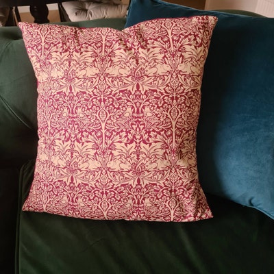 William Morris Brer Rabbit Cushion Cover red - Etsy
