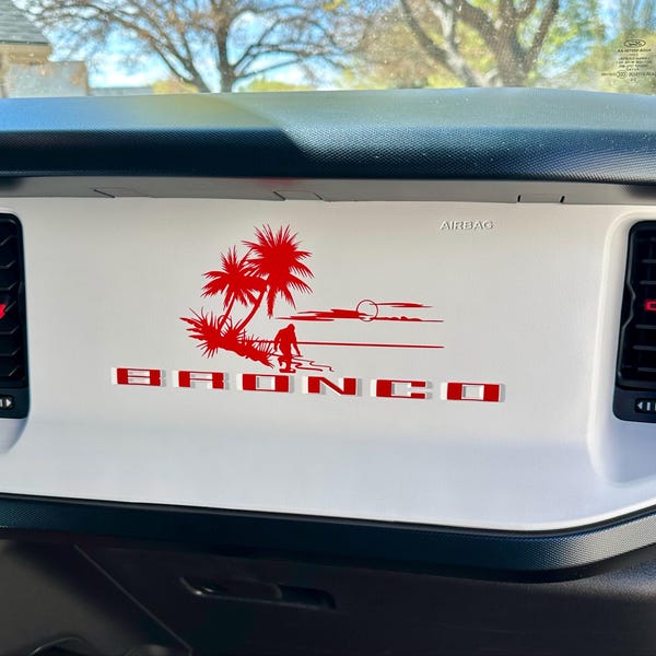 Bronco Sasquatch on the Beach Dash Decal for Dashboard - Etsy