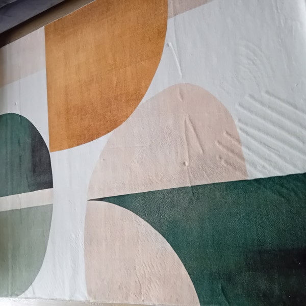 Modern Botanical Sage Green Area Rug, Boho Floral Pattern, Sage Green ...