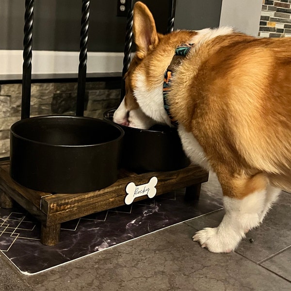 Custom Dog Bowl Feeding Stand | Personalized Breed Dog Feeder | Dog ...
