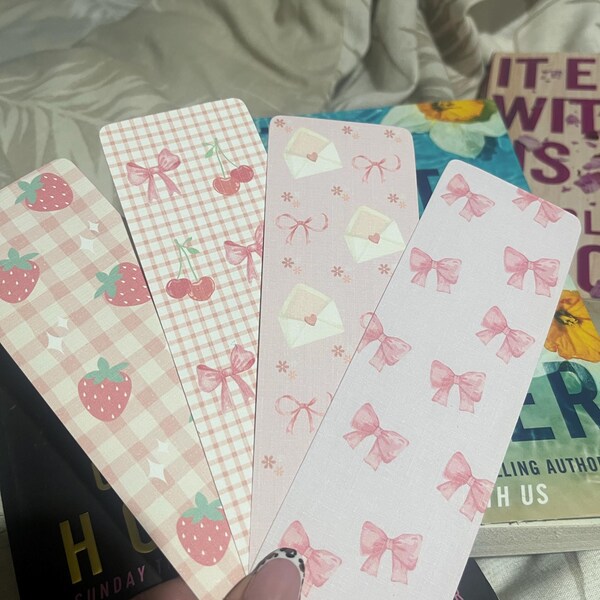 Strawberry Linen Bookmarks - Etsy