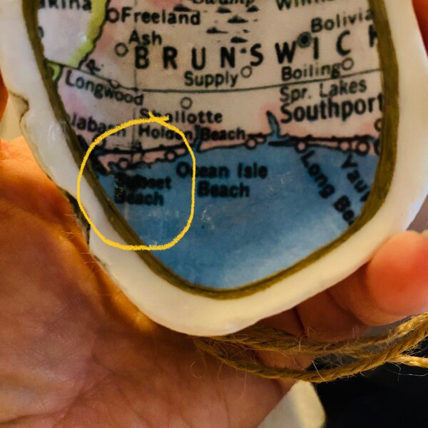 CUSTOM Oyster Shell Ornament With Personalized Map - You Pick the ...