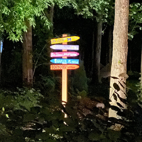 SET OF 10 Large Directional Wood Arrow Signs, Custom Mile Marker Stake ...