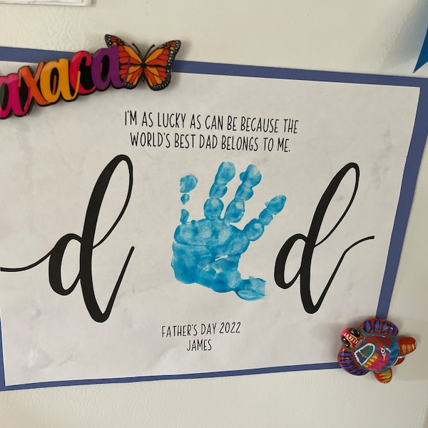 PERSONALIZED Father's Day Printable Handprint Gift for Dad Daddy DIY ...