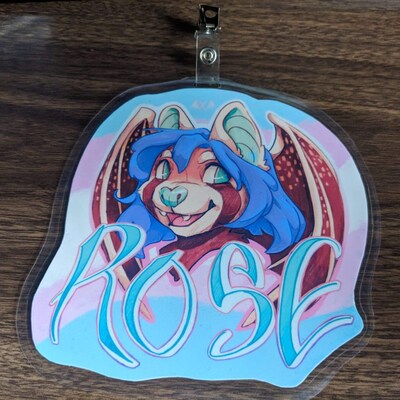 Custom Furry Convention Badge Chibi Lineless Style - Etsy