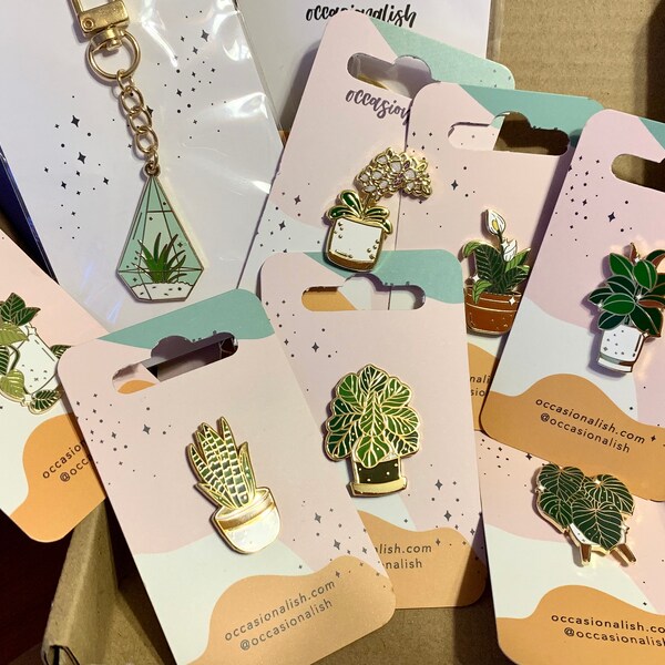 Rubber Plant Enamel Pin | Houseplant Enamel Pin - Etsy