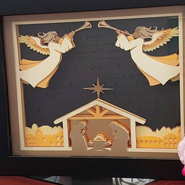 3D HARK the HERALD ANGELS Sing Svg - 3D Christmas Svg - Shadow Box Svg ...