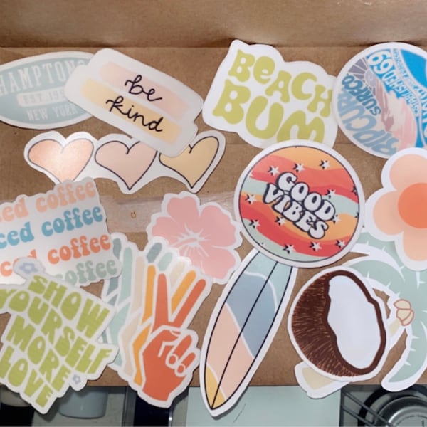 Random Sticker Pack, Coconut Girl Aesthetic Stickers, Aesthetic Sticker ...