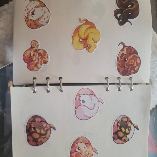 Cute Snake Sticker Set - Ball Python Eyelash Viper Corn Snake Hognose ...