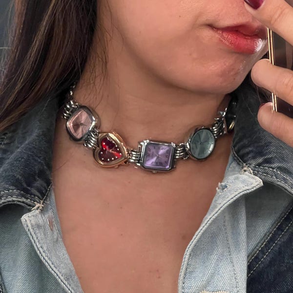 Cyberpunk Retro Multicolor Watch Bag Strap, 11 Clocks Metal Bag Straps ...