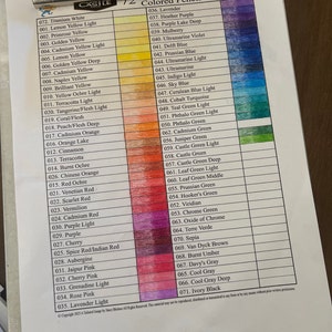 Brutfuner 180 Oily Colored Pencils Swatch Chart - Etsy