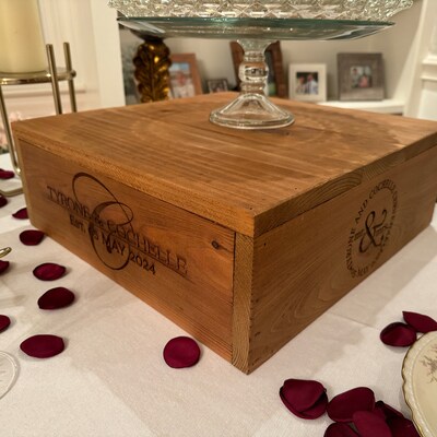 Personalized Cake Stand Keepsake Box 18x18x6 Wedding Cake Stand and ...