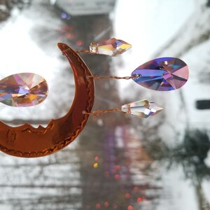 Brass Moon Suncatcher Frame 2.5-inch 65mm Pre-drilled With Three Holes ...