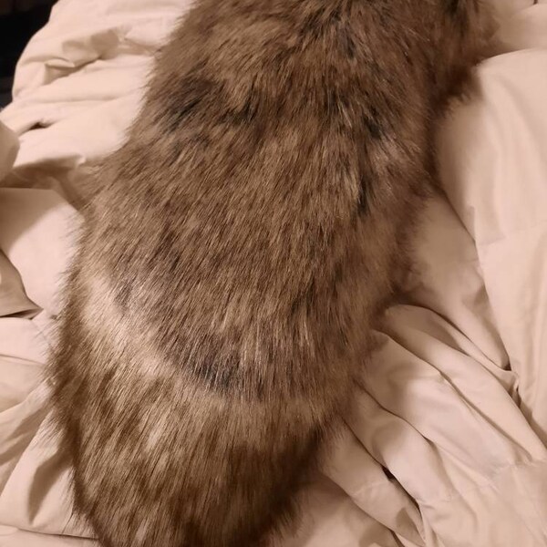 Ivory and Blonde Cat Tail Cosplay Tail Faux Fur Tail Hand Made Tail ...