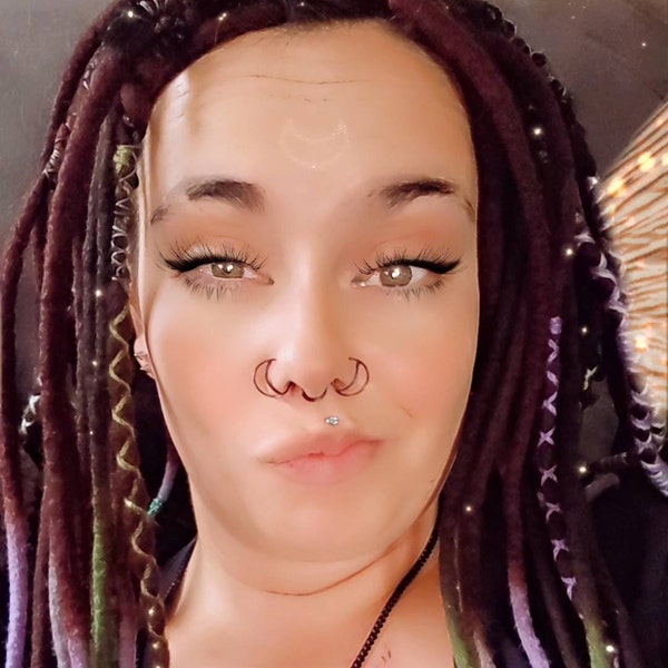 Wool Dreadlocks Ombre Shades of Brown on Purple (violet), Khaki Green ...