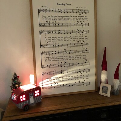 Amazing Grace Sign Song Lyric Gift Amazing Grace Sheet Music Sign Hymn ...