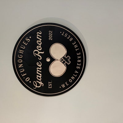 Game Room Sign, Man Cave, Personalized Signs, Ping Pong, Round Wood ...