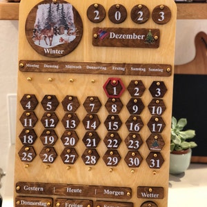 Wooden Perpetual Calendar for Kids,montessori Classroom, Homeschool ...