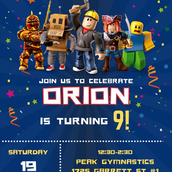 Roblox Invitation, Roblox Invite, Game Party, Roblox Boys Birthday ...