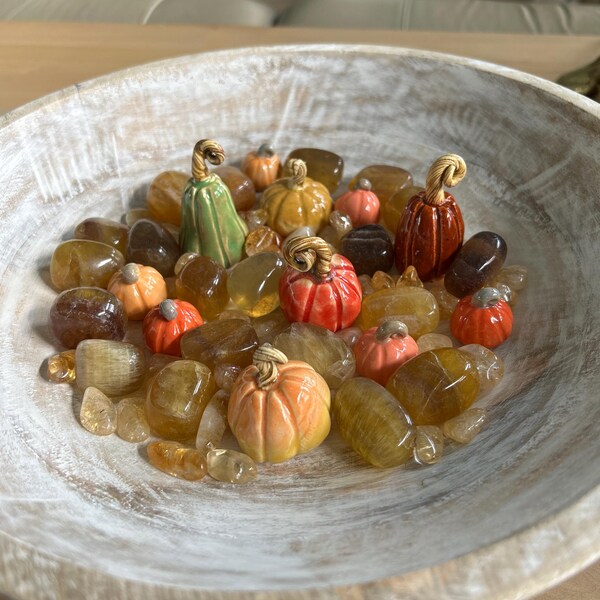 Hand Made Ceramic Stoneware Mini Miniature Pumpkin Pumpkins Fall Decor ...