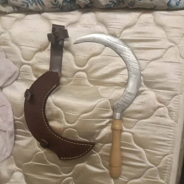 Handmade Damascus Sickle Weeder Scythe Antique Sharp Farming Hand Tool ...