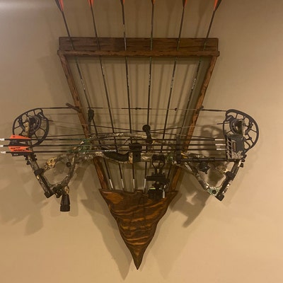 Archery Bow Rack, Wall Mounted, Bow Rack, Rusted Wood Bow Rack,bow ...