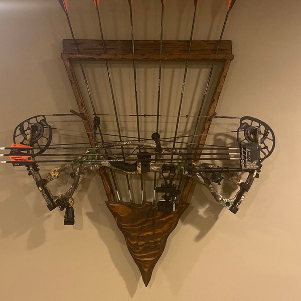 Archery Bow Rack, Wall Mounted, Bow Rack, Rusted Wood Bow Rack,bow ...