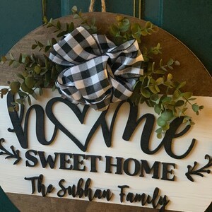 Circle Personalized Front Door Name Sign - Etsy