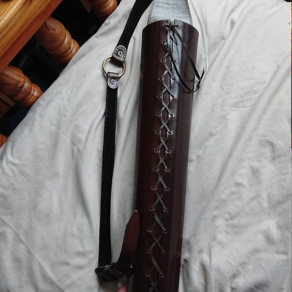 Leather, Semicircular Back Quiver - Lace-up Version - Etsy