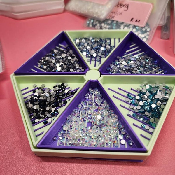 Spinnable 3D Printed Leopard Print Rhinestone Tray W/multiple ...